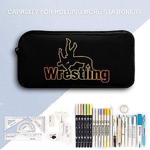 Wrestling Pencil Case Cute Pen Pouch Cosmetic Bag Pecil Box Organizer for Travel Office