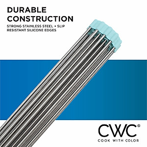 COOK WITH COLOR Roll Up Dish Rack- Over The Sink Mat for Drying Dishes - Silicone Wrapped Stainless Steel Rods (15" x 17.5") - Versatile Roll Up Trivet & Dish Drying Rack for Kitchen