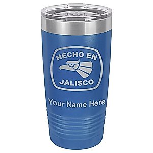 LaserGram 20oz Vacuum Insulated Tumbler Mug, Hecho en Jalisco, Personalized Engraving Included (Dark Blue)