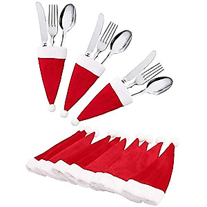 Small Round Dining Table Set for 4 Modern Christmas Tool 35PC Christmas Storage Set Fork Decorative Tableware Hat Kitchen，Dining & Bar Outdoor Place Mats for Dining Kitchen Table