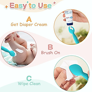 Youngso Diaper Cream Spatula - Diaper Cream Applicator with Suction Cup Base - Hygienic and Easy to Clean -Butt Spatula for Baby Essentials -Baby Shower Gifts - 2 Pack,Blue & Purple