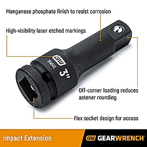 GEARWRENCH 1/2" Drive Impact Extension, 3" - 84645