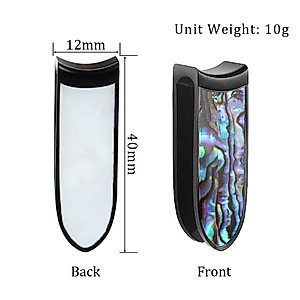 LADEMAYH 2Pcs 00 gauge Ear Weights for Stretched Ears, Elegant Black 00g Earrings Dangle Gauges for Women, Reversible Design Pearl & Abalone Shell Bar Ear Hangers