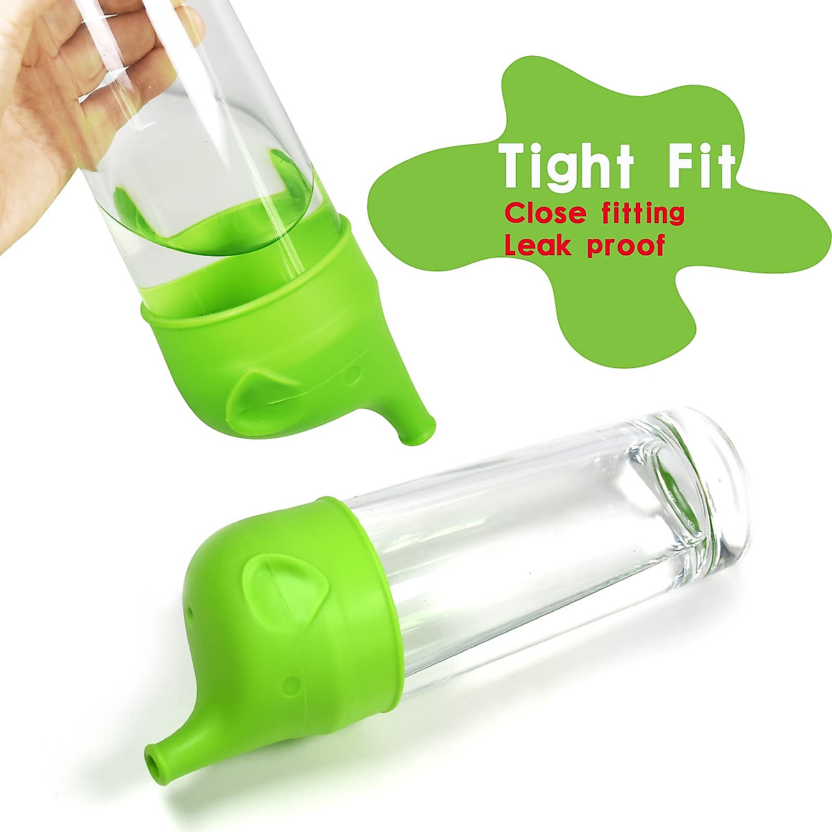 Yagote Silicone Sippy Cup Lids, 5 Packs Elephant Spill-Proof Sippy Cup for Babies, Toddlers and Kids