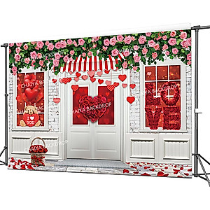 CHAIYA 8X6ft Mother's Day Backdrop Valentine's Day Store Flower Love Heart Background Wedding Bridal Shower Party Decor Banner Valentine's Day Party Decoration CY-256