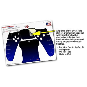 WraptorSkinz Skin Wrap compatible with Sony PS5 DualSense Controller Smooth Fades Blue Black (CONTROLLER NOT INCLUDED)
