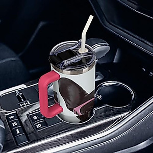 40 Oz Vacuum Tumbler with Light Rose Red Handle Leakproof Insulated Tumbler French Bulldog Pink Glasses Stainless Steel Travel Mug with Lid And Straw Coffee Cup Cute Water Bottles Cup Holder Friendly