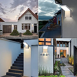 Inowel Wall Light Outdoor LED Wall Mount Lamp White Modern Wall Sconce Lighting Lantern Fixture Aluminum Lights for Porch Front Door Garden Yard Patio IP65 Waterproof 18W 1800Lm 3000K