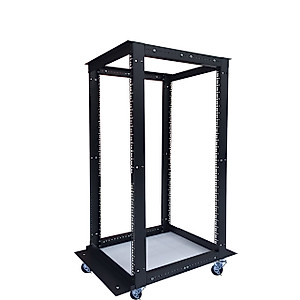 Sysracks 18U 4 Post Open Frame 19 inch Network Server Rack Relay Cabinet Adjustable Depth 24"-37"