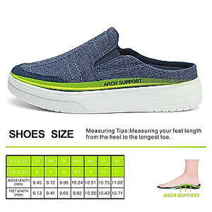 TIDU Arch Fit Shoes for Women Plantar Fasciitis Slip On Slippers Supportive Fashion Sneakers Orthopedic Boat Shoes for Diabetic Blue Size 8.5