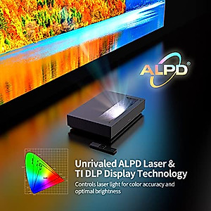 WEMAX Nova 4K UHD Ultra Short Throw UST Android TV Laser Projector with 100-Inch ALR Ambient Light Rejection UST Projector Screen