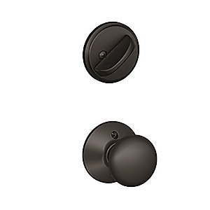 Schlage F59 PLY 622 Plymouth Interior Knob with Deadbolt, Matte Black (Interior Half Only)