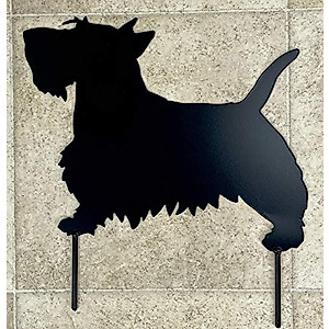 Scottish terrier scotty dog metal art yard stake powder coated black
