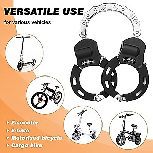 Scooter Lock, Electric Scooter Locks Anti Theft, Heavy Duty Anti-Theft Chain Lock with Keys for E-Bike, Motorcycle, Electric Scooters, Segway Ninebot and NIU (Black)