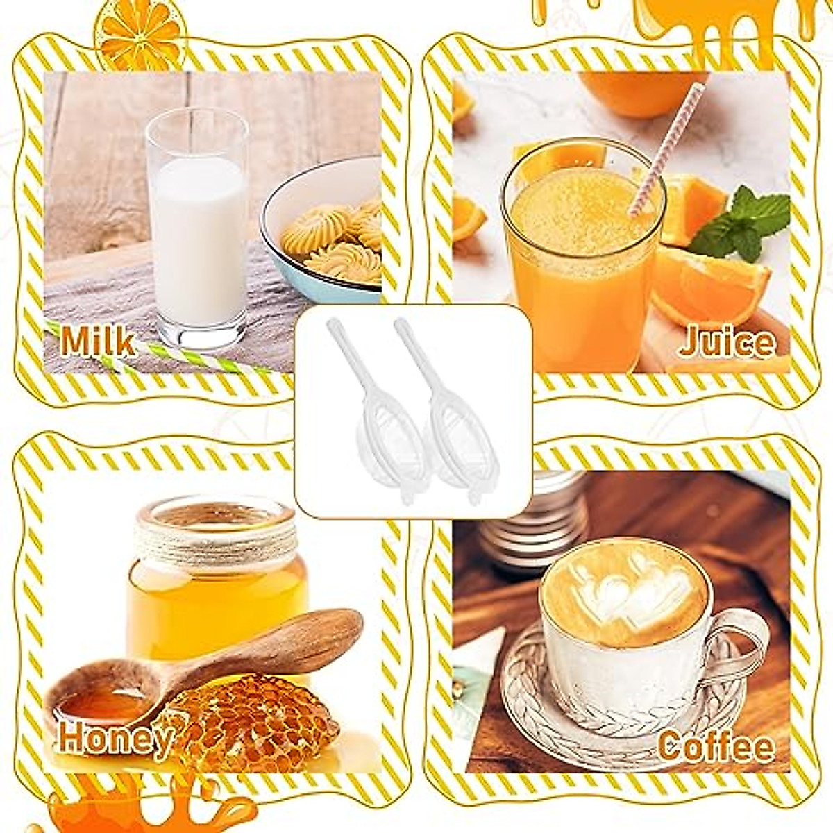 2 Pack Ultra Fine Mesh Juice Strainer Plastic Nylon Food Strainer Yogurt Mesh Strainer with Handle for Kitchen Juicing 120/200 Mesh