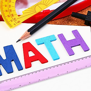 eBoot Plastic Ruler Straight Ruler Plastic Measuring Tool 12 Inches and 6 Inches, 2 Pieces (Black) (Pink Purple)