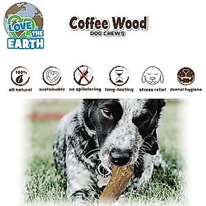 SPOT Coffee Wood Dog Chew Toy – 100% Natural & Sustainably Sourced Non-Splintering Wood from Coffee Plants, Long Lasting, Durable Toy for Aggressive Chewers, for Large Dogs and Puppies Up to 99lbs