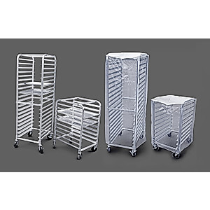 New Star Foodservice 36541 Plastic 10-Tier Commercial Kitchen Bun Pan Rack Cover, 28-Inch by 23-Inch by 33-Inch, Set of 2, Clear