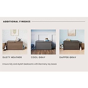 Child Craft Harmony 33” Wood Toy Box, Large Storage Chest, Plenty of Storage, 2 Safety Hinges, Standard Ventilation Hole on Back, 6 Cubic Feet of Storage (Cool Gray)