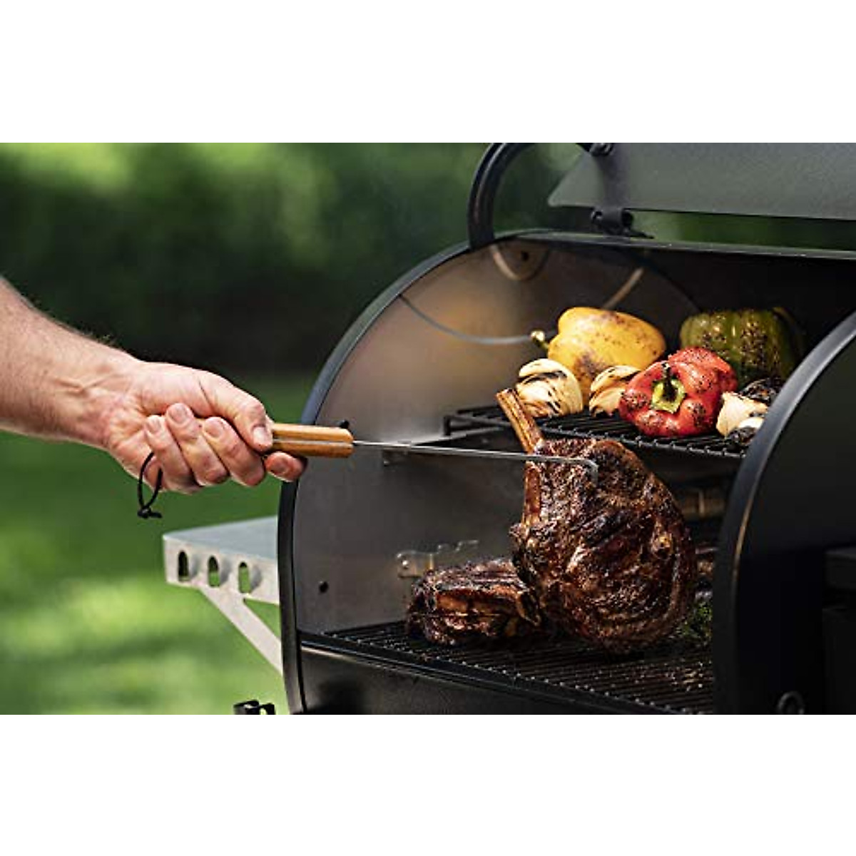 Traeger Pellet Grills BAC533 BBQ Pig Tail Accessory, Silver with Brown