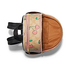 COACH Women's Mini Court Backpack (Cherry Signature - Light Khaki Multi), One Size