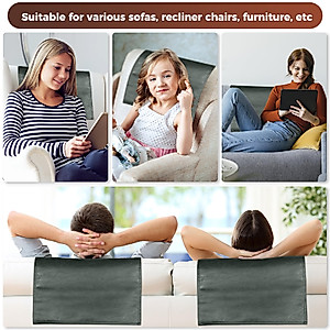 NZDWZDN Headrest Cover for Recliner Chair Recliner Headrest Protector Faux Leather Recliner Headrest Cover Couch Headrest Covers for Furniture Sofa Protector Home Office Chair 17x27In(Dark Grey)