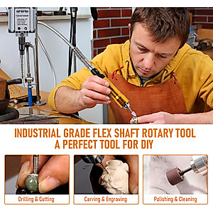 lesolar 1000W Flex Shaft Rotary Tool Kit, 30000RPM Electric Flex Shaft Hanging Grinder Carver Support Forward & Reverse Rotation, High Speed Hanging Grinding Machine with Variable Speed Foot Switch