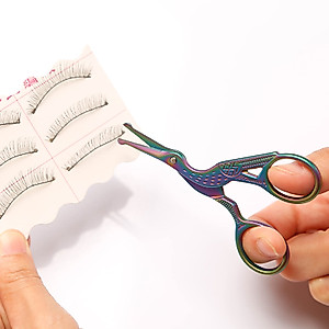 YJSStriving Nose Hair Scissors Rounded Tip Facial Hair Scissors Blunt Tip Scissors for Eyebrows Facial Hair, Nose Hair, Mustache, Eyelashes, Beard Trimming (Rainbow)