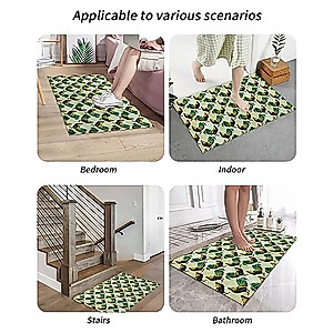 Indoor Outdoor Mats, Retro Farm Rooster Tile Pattern Door Mat, Non-Slip Absorbent Resist Dirt Entrance Mat Washable Welcome Mats for Entryway, Low-Profile Floor Mats
