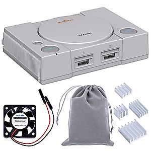 Retroflag PiStation Case with Safe Shutdown Safe Reset, Easy Entry Ports and Side Access to Card,Raspberry Pi Fan,Raspberry Pi Heatsinks for Raspberry Pi 4 Model B