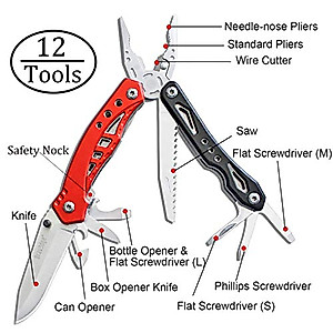 Multitool Bravedge Multi Tool Pliers, 12-in-1, Foldable, Pocket-size with Sheath, Gifts for Men and Women, Dad's choice, for Camping, Survival, Cycling, Hiking, Hunting, Stainless Steel