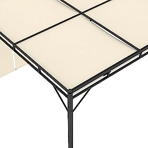 Garden Gazebo with Side Curtain,Outdoor Gazebo,Hardtop Gazebo,Patio Gazebo,Backyard Gazebo,Camping Gazebo,for Barbeque, Patio, Deck,Garden Party,Markets,118.1"x118.1"x88.6" Cream