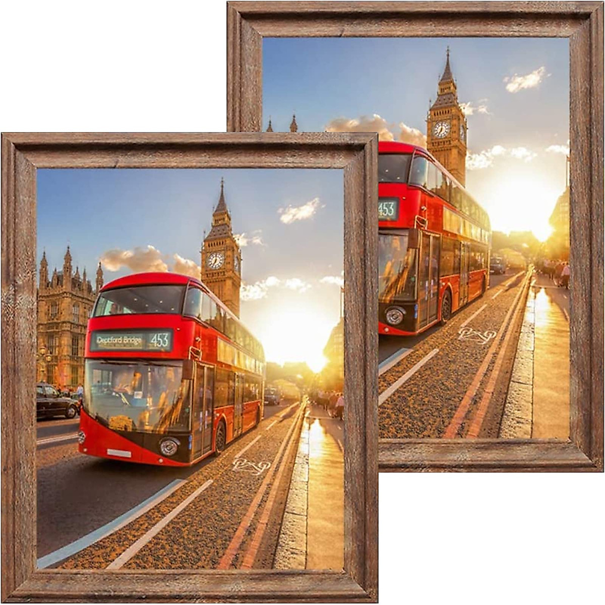 QEQRUG Rustic16x20 Frame Vintage Brown Poster Frames 16x20 Wall Mounting Picture Frames 2 Pack
