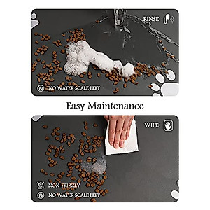 Pet Feeding Mat-Absorbent Dog Mat for Food and Water Bowl-No Stains Quick Dry Dog Water Dispenser Mat-Dog Accessories Pet Supplies-Dog Water Bowl for Messy Drinkers