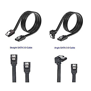 ketawa SATA Data Cable and SATA Power Splitter Cable (4 Pack) 6.0 Gbps,15 Pin Power Splitter Cable