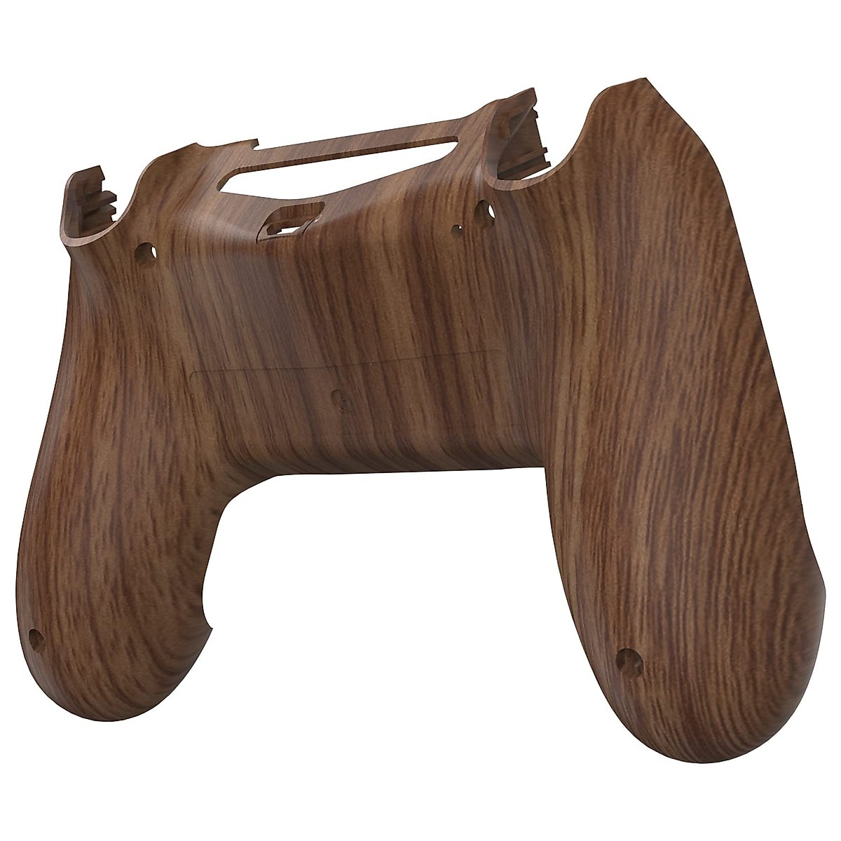 eXtremeRate Wood Grain Patterned Soft Touch Game Improvement Replacement Parts Back Housing Cover, Custom Bottom Shell Compatible with ps4 Controller JDM-040, JDM-050 and JDM-055