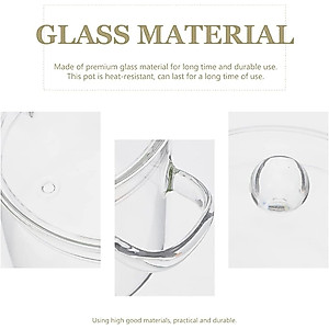 Glass Saucepan with Cover, 1400ml Stovetop Cooking Pot with Lid and Handle Simmer Pot Clear Soup Pot, High Borosilicate Glass Cookware