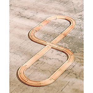 SainSmart Jr. Wooden Train Track 24pcs, Track Expansion Compatible with All Major Brands Toddler Railway Toy Train Set Boys Train Set 3+