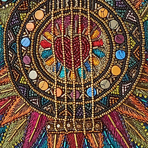 Mary Frances womens Good Vibes Only Crossbody Guitar Handbag Shoulder Bag, Multi, One Size US