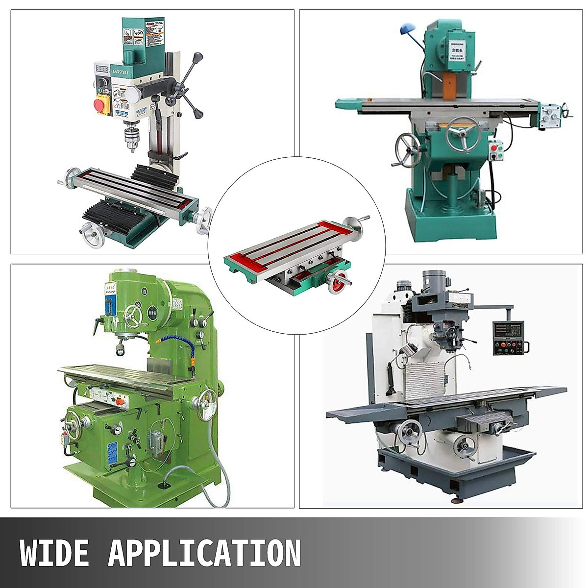 Milling Working Table 17.7 X 6.7 Inch, Compound Milling Machine Work Table 2 Axis 4 Ways Move, Multifunction Milling Working Table Heavy-duty Structure,for Milling and Drilling Machine