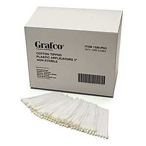 Graham-Field 1599-PN6 Grafco Cotton-Tipped Plastic Applicators, 6" Long Qtips, Pack of 100