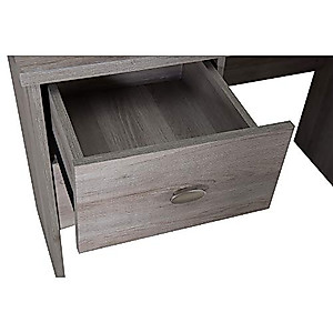 Studio Space 39.5" Modern Computer Desk, 2-Drawer Writing Workstation with A Simulated Cherry Wood Finish Table Top for Home Office, Grey