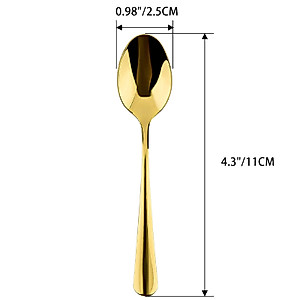 15 Packs Demitasse Espresso Spoons, 4.3 Inch Mini Gold Coffee Spoon, Stainless Steel Small Spoons for Dessert