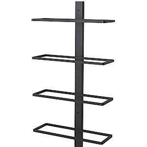 TheRackCo. Wall Series - Center Frame Metal Wall Mount Wine Bottle Rack, Black (6 Bottles)
