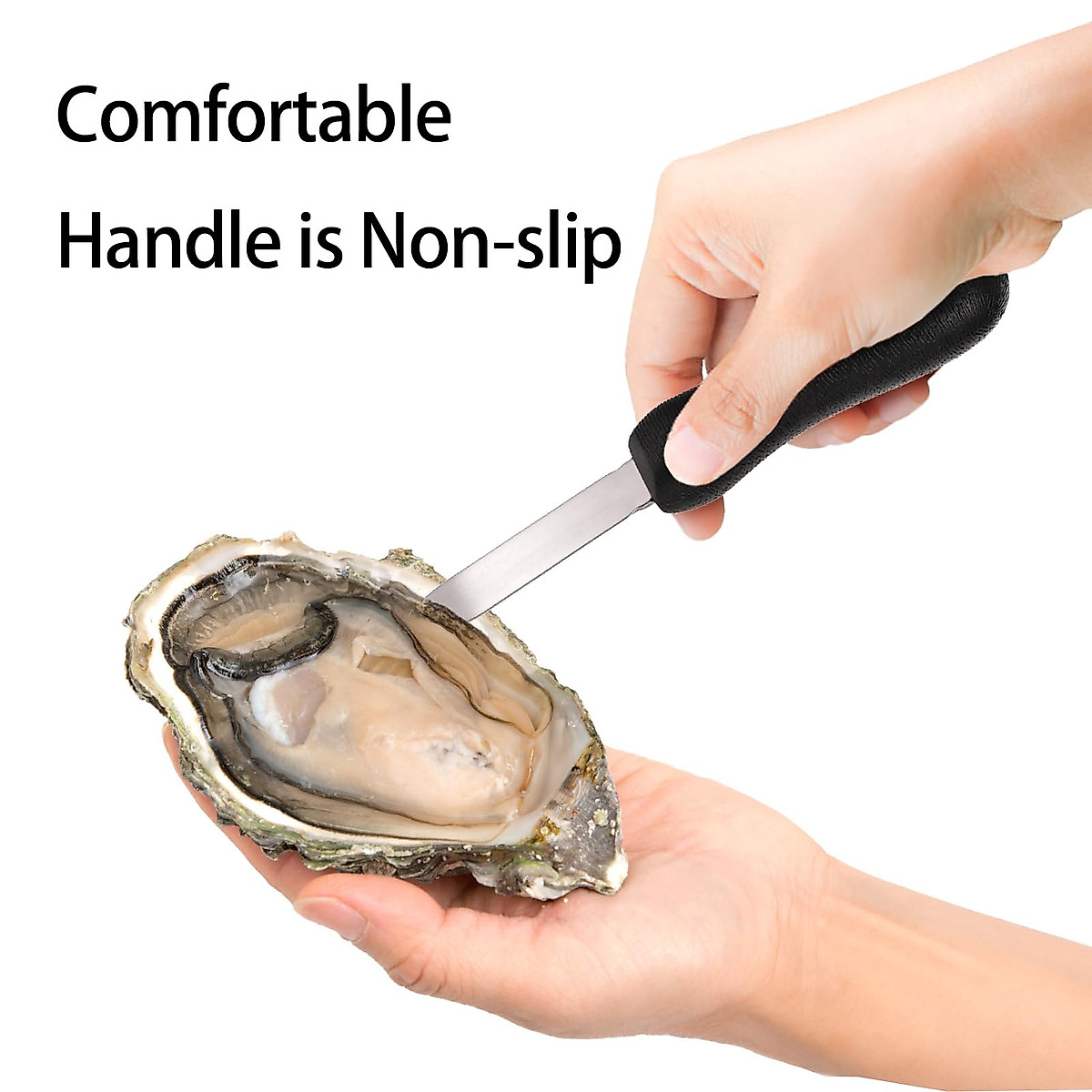 Fasmov 10 Pack Oyster Shucking Knife, Stainless Steel Oyster Knife Oyster Shucker Clam Knife, Oyster Knives Suitable for All Kinds of Shells and Oysters Shucking(White+ Black)