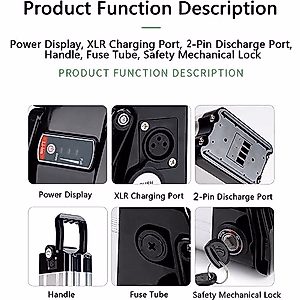 NURCIX E-Bike Pedelec Battery 36V 15.6Ah 577Wh, Suitable for 36V 250W/350W/500W Motors, for MiFa Rex Prophete Aldi Bike, Can Match Phylion/XH370-10J with Charger (36V,15.6AH)