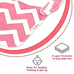 Regaroo - All-Around Waterproof Cotton-Lined Baby Bibs, Baby Essentials for Baby Clothes Protection, Unisex Baby Stuff, Baby Products, Bright and Fancy (5-Pack)