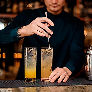 Bar Spoon Cocktail Mixing Spoon - 4Pcs Stainless Steel Long Handle Metal Spoon - 12" Long Stirring Spoon for Bartender, Cocktail Spoon Long Handle