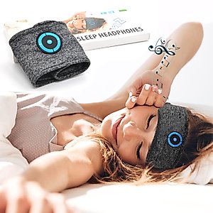 DETMOL Wireless Sleeping Bedtime Headband -Build-in Ultra Thin Plat Speakers with HD Stereo Friendly for Side Sleeper,Running, Jogging,Workout,Gift for Men,Women (Medium)
