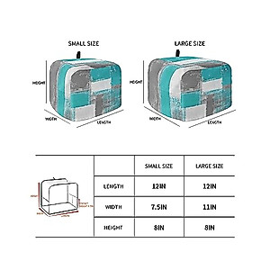 Toaster Dust Cover 2 Slice, Turquoise and Grey Abstract Paint Art Graffiti Bread Maker Cover Toasters Covers for Fingerprint Protector Washable Kitchen Small Appliance Cover 12x11x8in